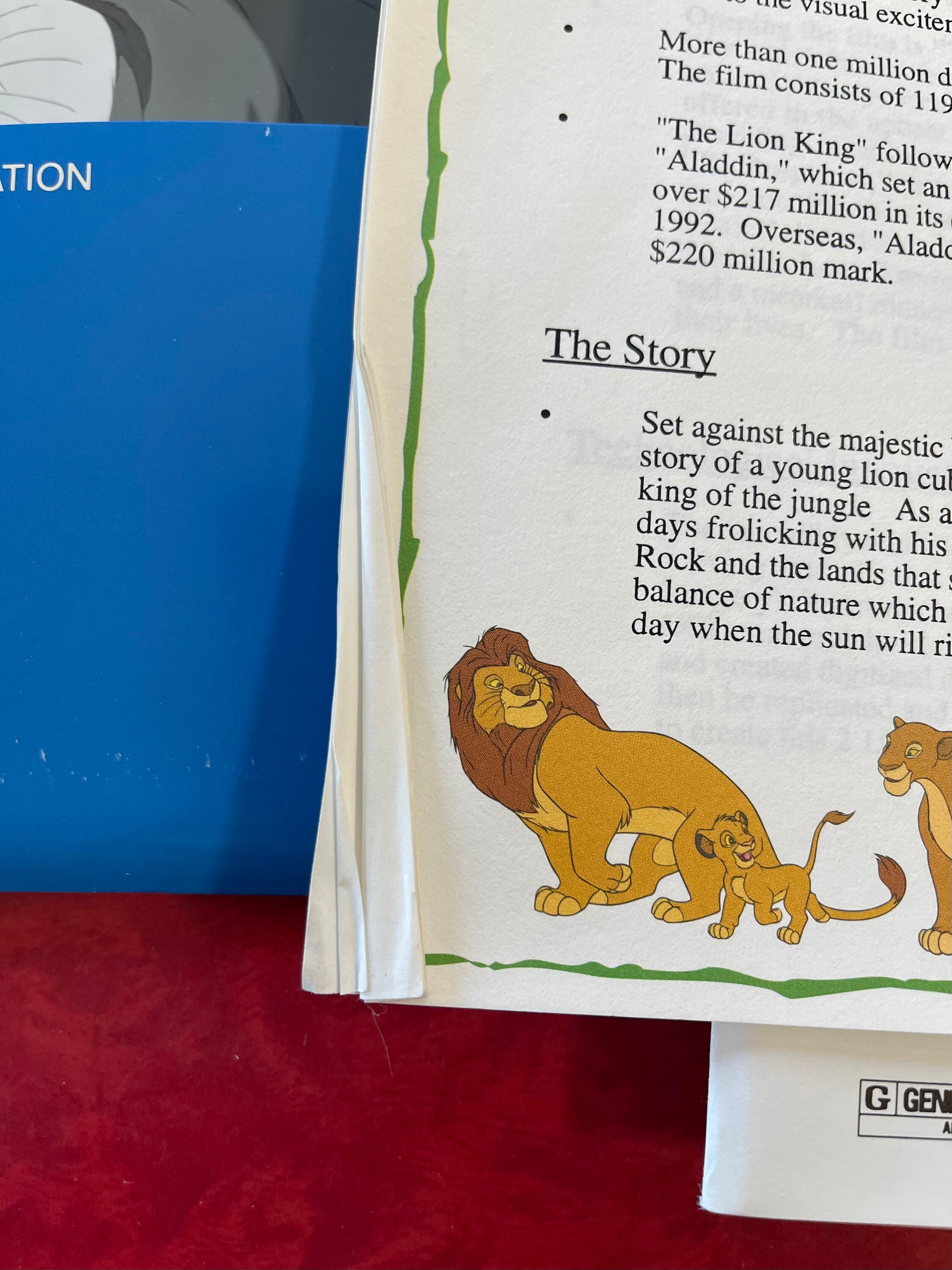 Walt Disneys the Lion King Film Movie Press Kit Media Folder - Etsy