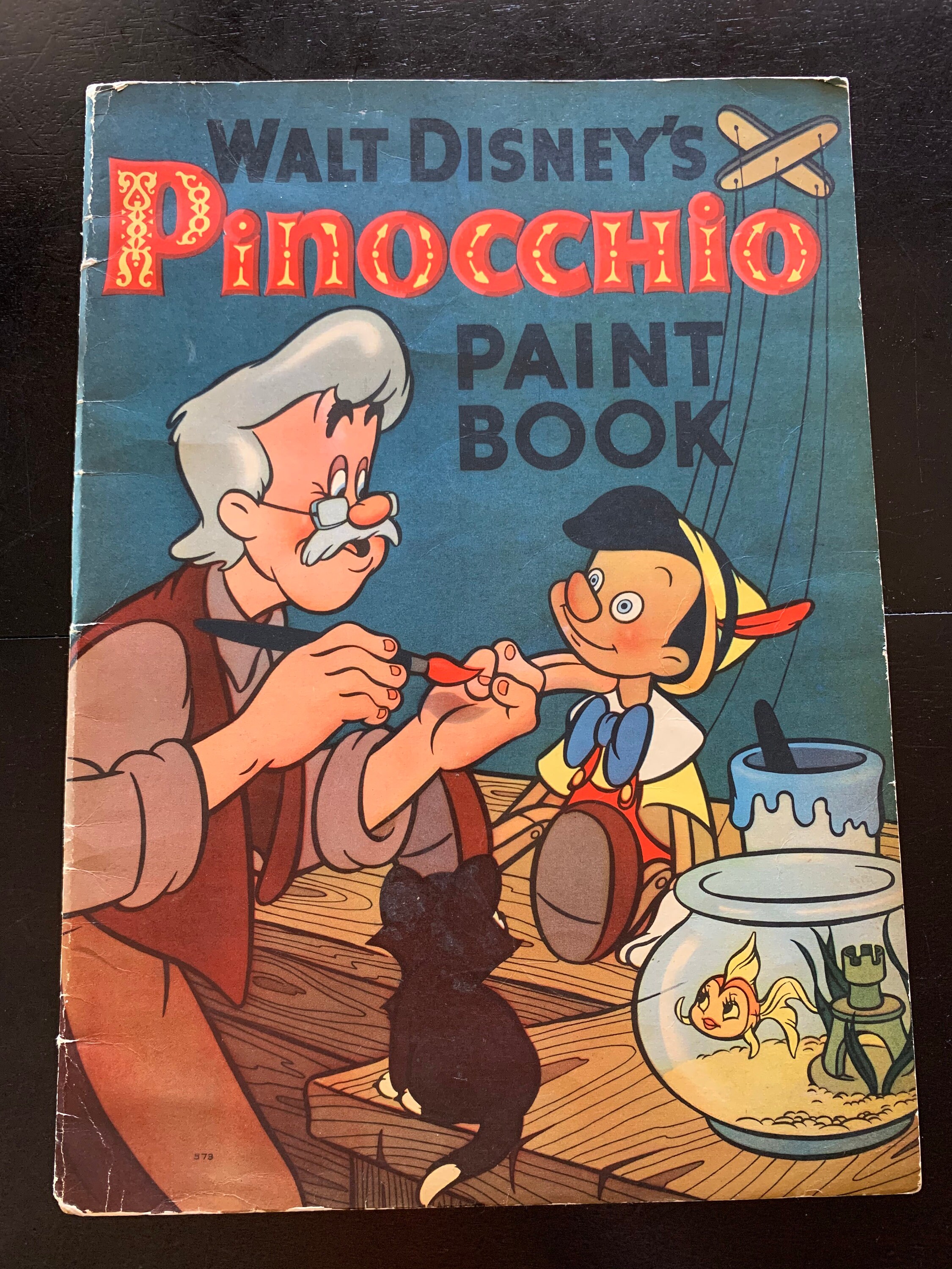 1939 Walt Disney’s Pinocchio Paint Book 573, Coloring Book, Vintage ...