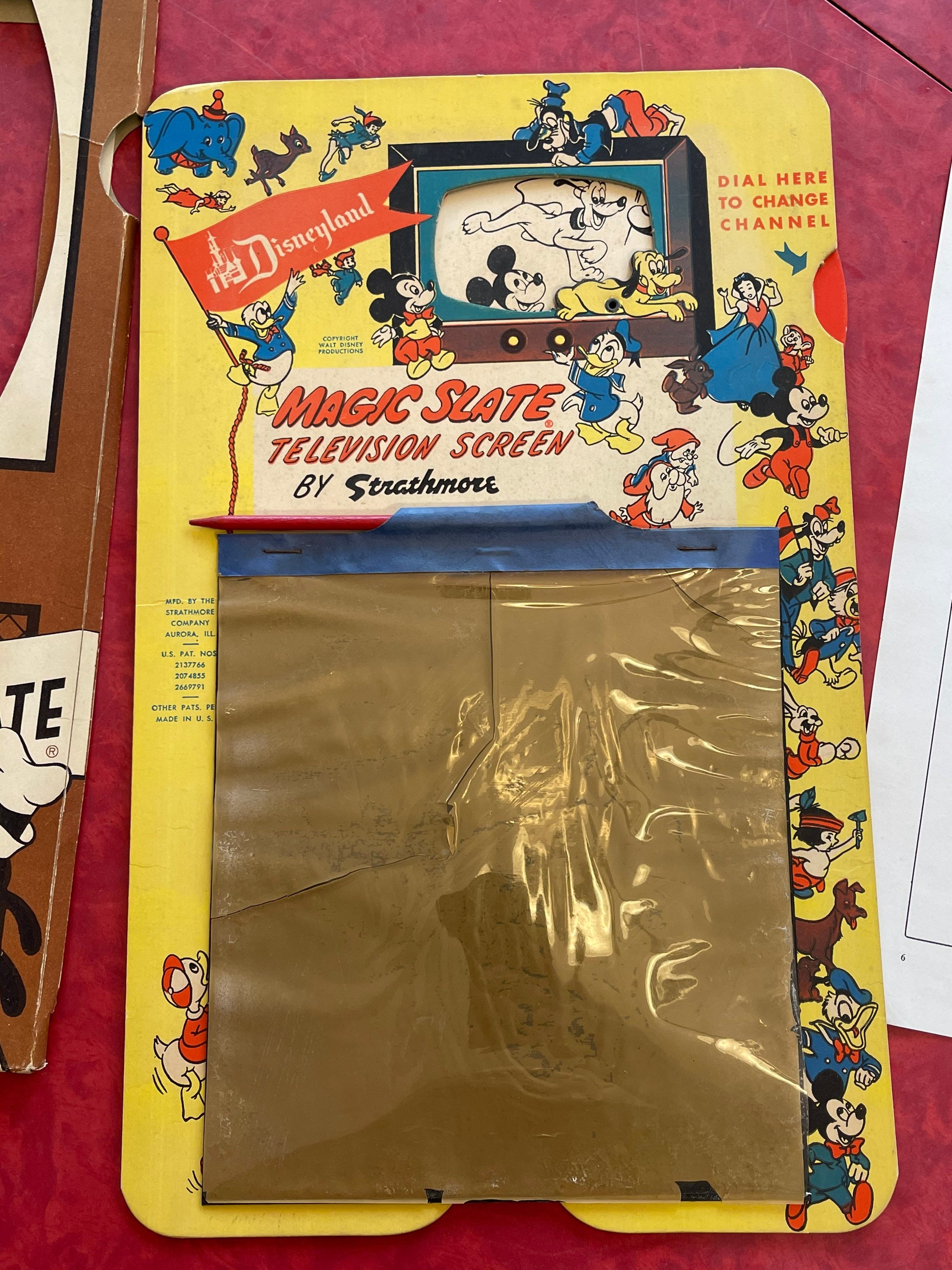 Vintage Disneyland Magic Slate Paper Saver Souvenir Spinning TV - Etsy