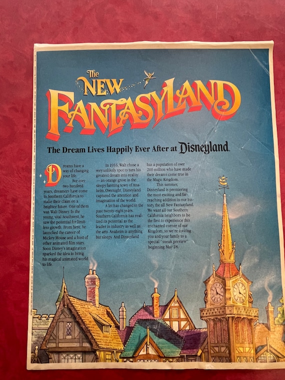 1983 Disneyland The New Fantasyland Advertising Supplement LA | Etsy