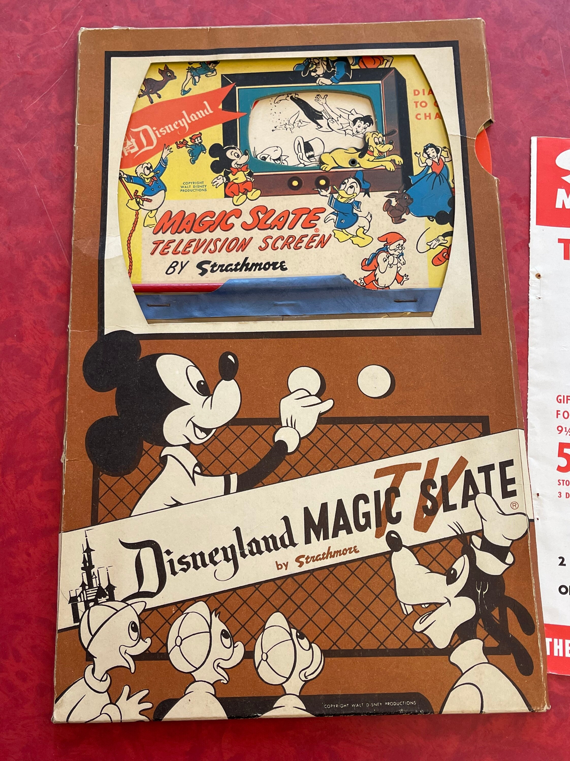 Vintage Disneyland Magic Slate Paper Saver Souvenir Spinning TV - Etsy