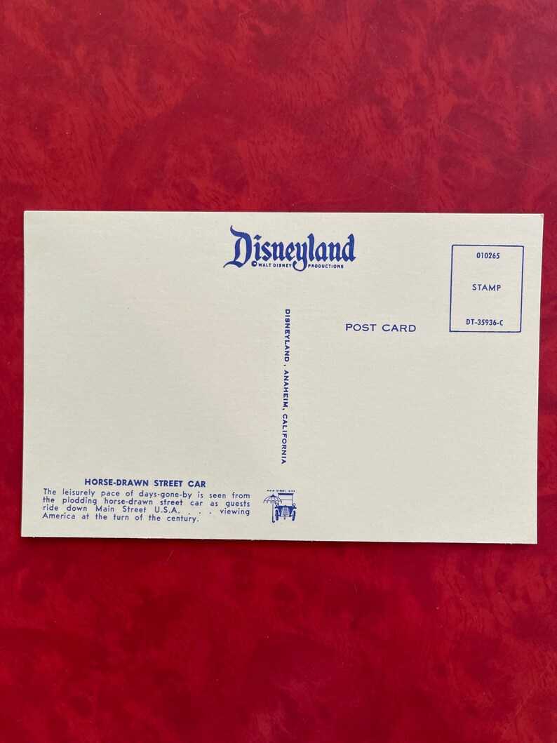 Vintage Disneyland Main Street U.S.A. Postcard Town Square - Etsy