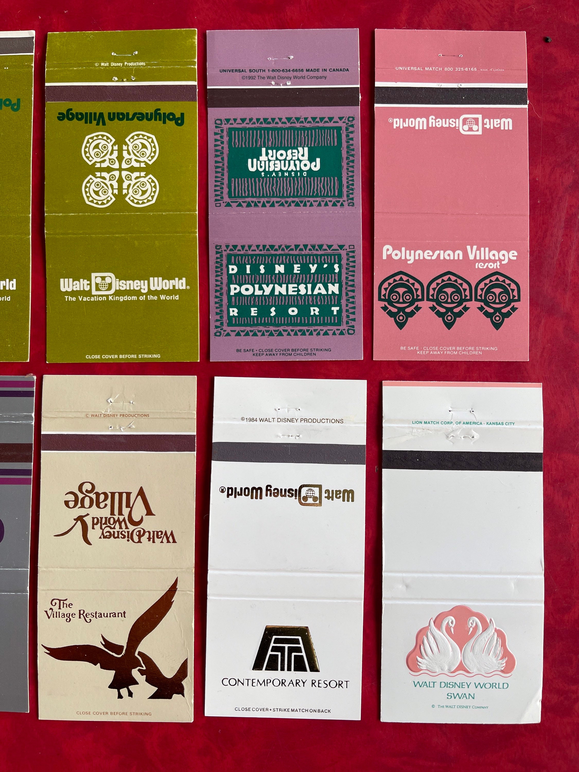 Vintage Disney World Hotel Resort Match Book Covers Matchbook Matches ...