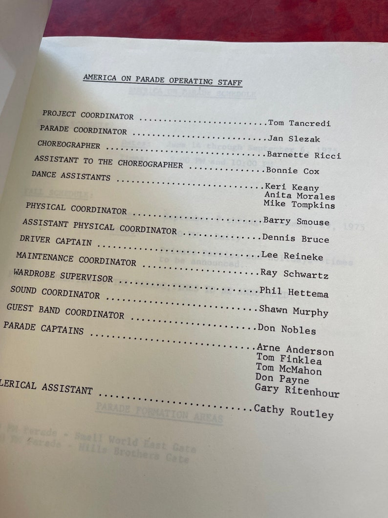 1975-76 Disneyland Cast Member Master Event Script - Etsy