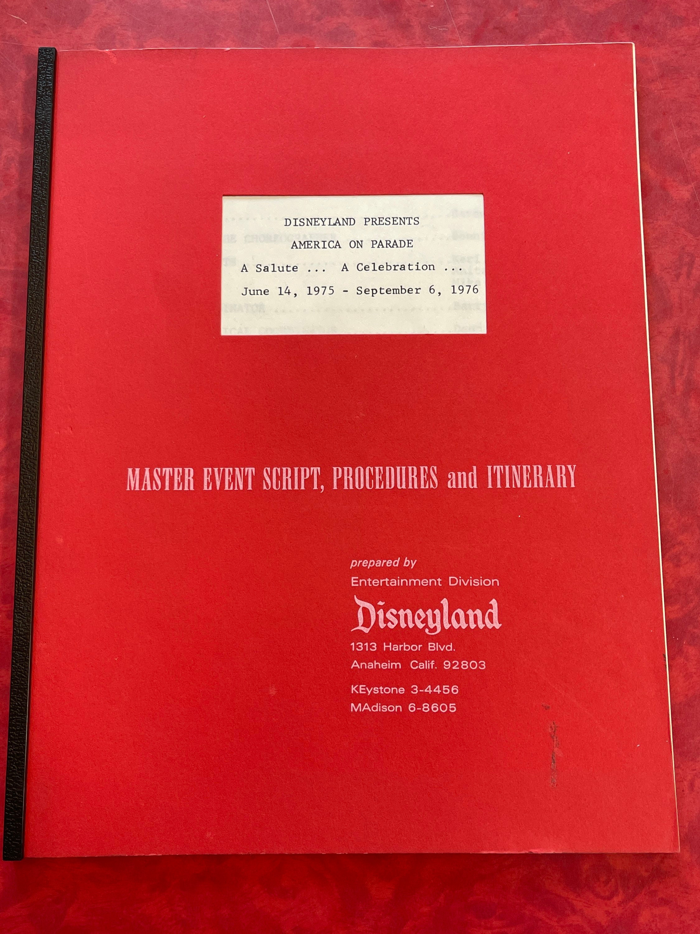 1975-76 Disneyland Cast Member Master Event Script - Etsy