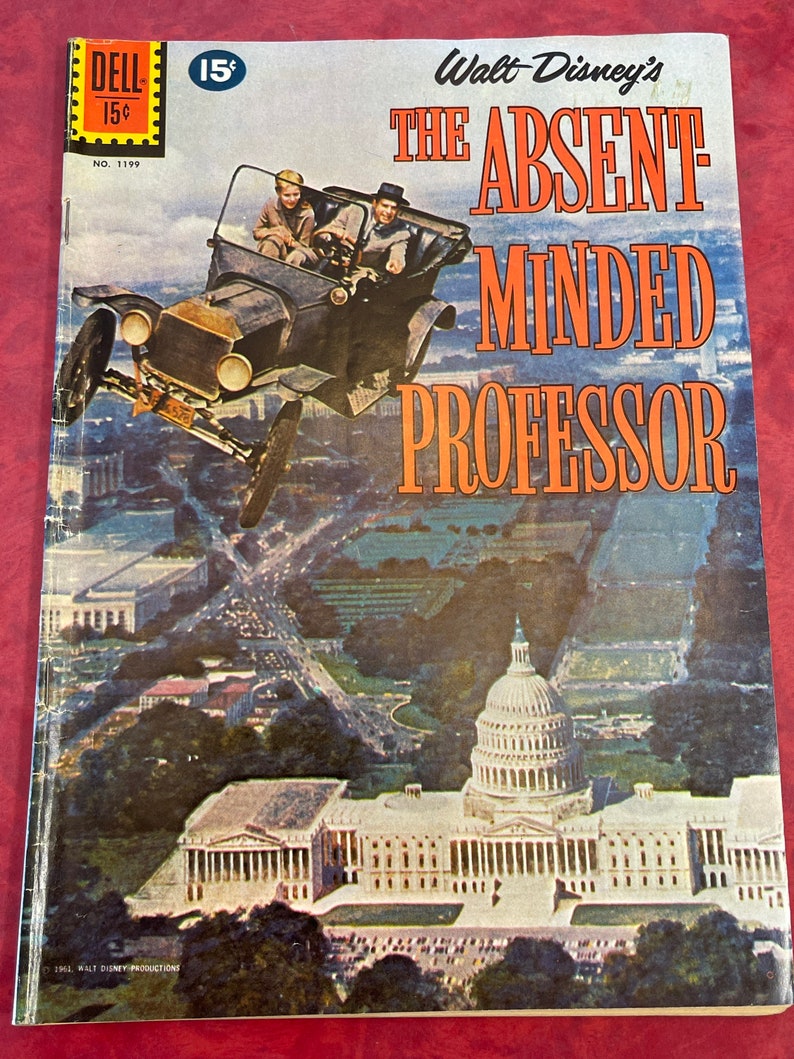 Vintage 1961 Walt Disney Comic Magazine the Absent Minded Professordell ...