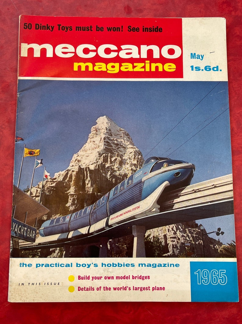 1965 Meccano Magazine With Disneyland-alweg Monorail on the Cover - Etsy