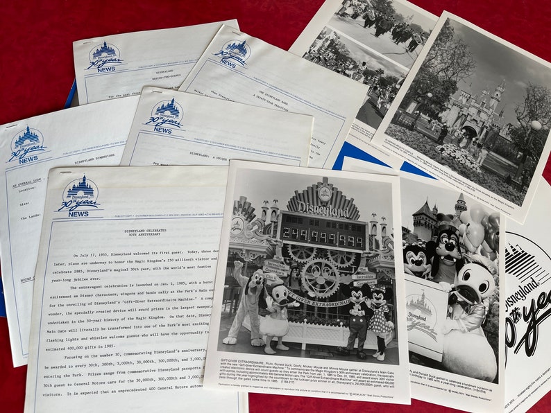1985 Disneyland 30th Year Anniversary Birthday Press Kit Media - Etsy