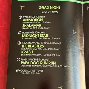 1985 Disneyland Grad Nite Guide Night Booklet Brochure Flyer Photo ...