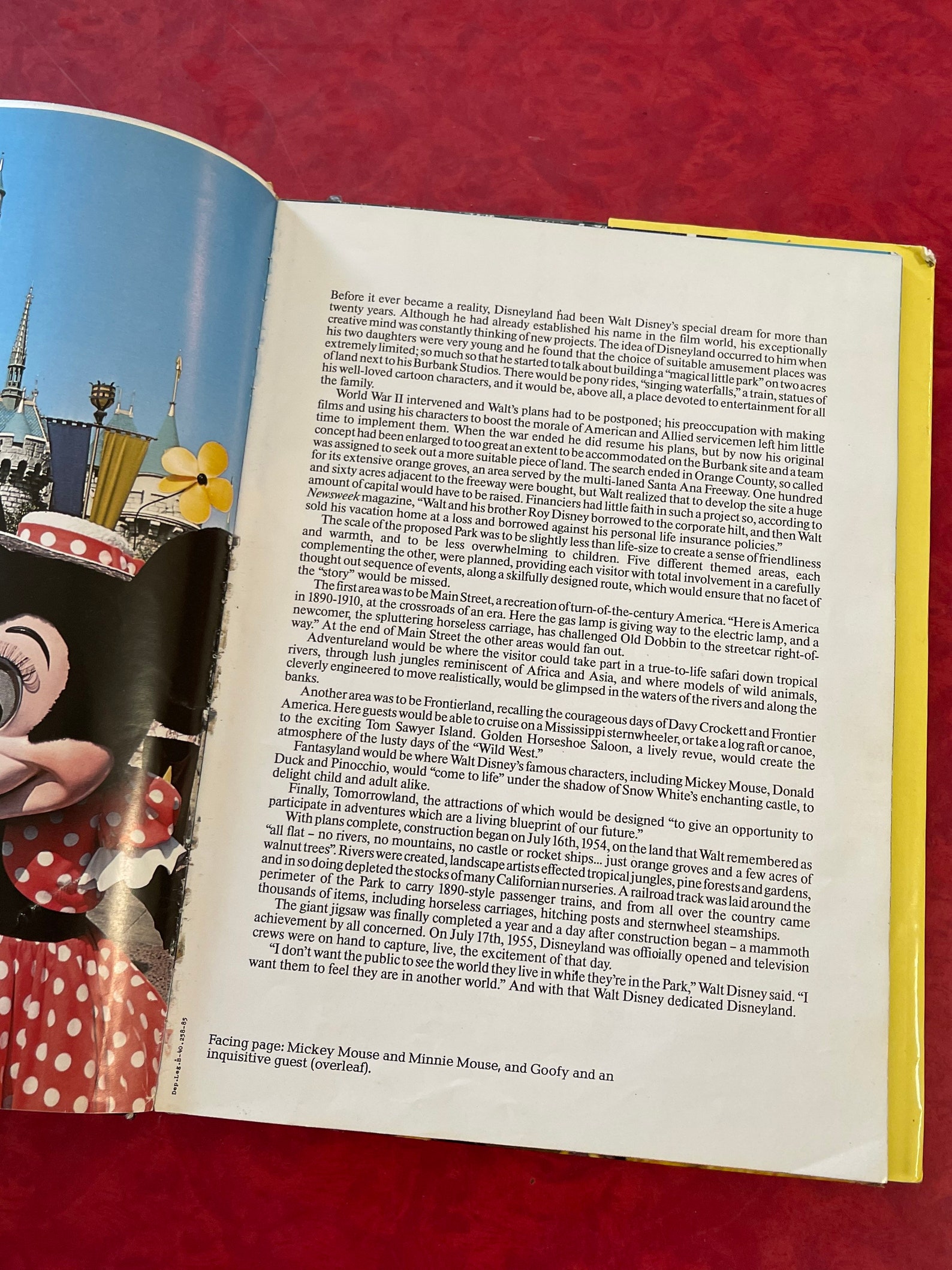 1985 Walt Disney’s Disneyland Book - Color Photos, Photographs, Printed ...