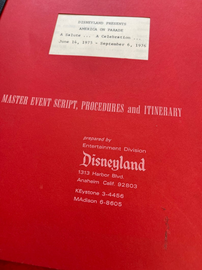 1975-76 Disneyland Cast Member Master Event Script - Etsy