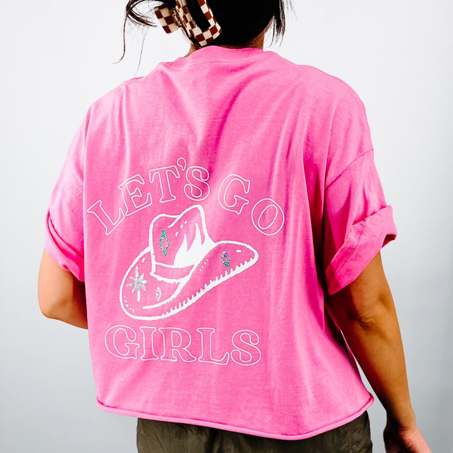 Personalized Cropped Pink let's Go Girls - Etsy