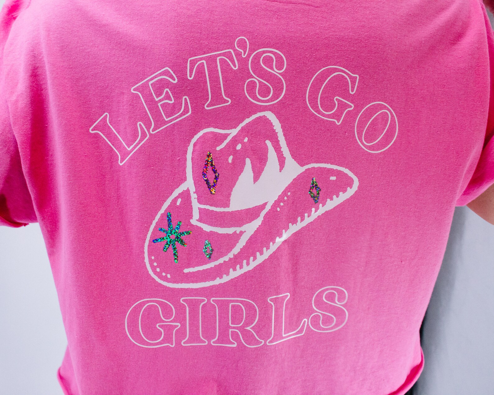 Personalized Cropped Pink let's Go Girls | Etsy