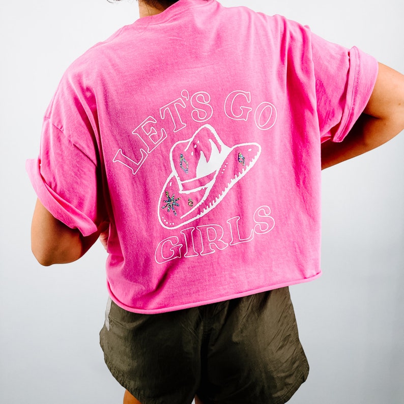 Personalized Cropped Pink let's Go Girls - Etsy