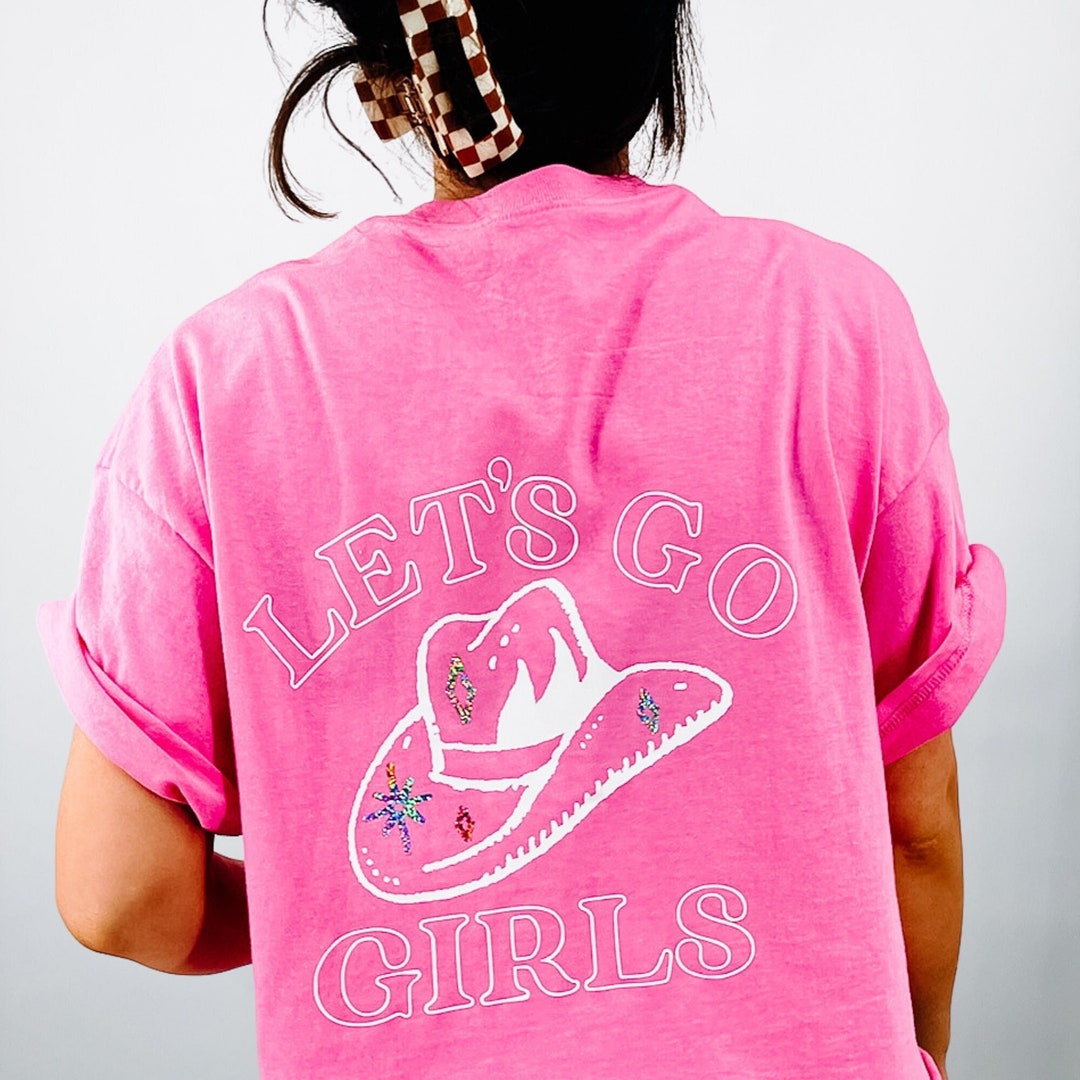 Personalized Cropped Pink let's Go Girls - Etsy