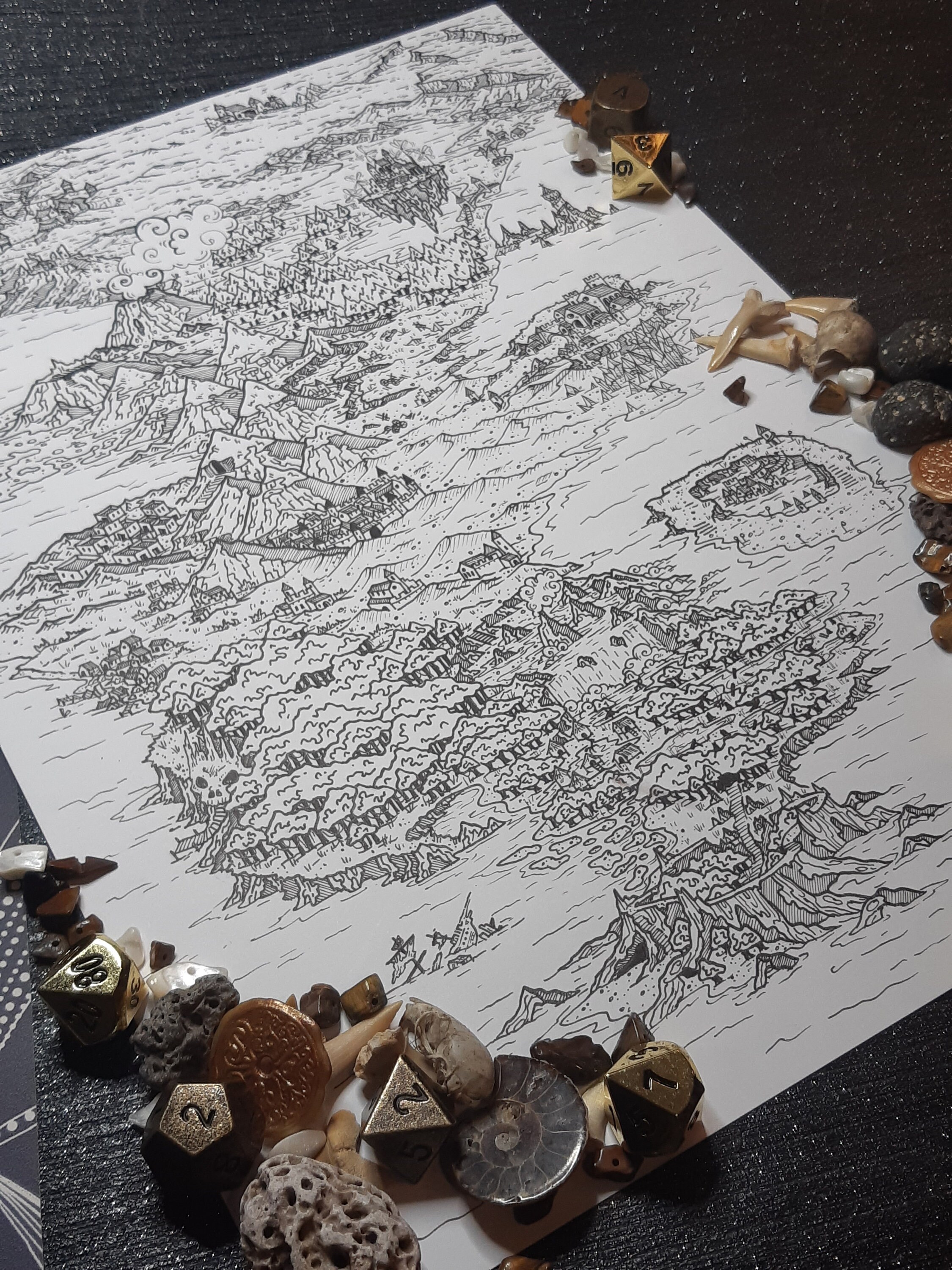 Virdis, Fantasy Map for RPG and Colouring Page. Digital Download - Etsy