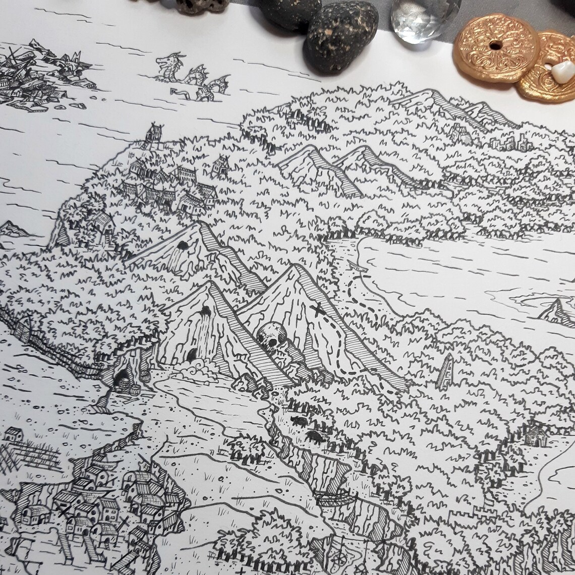 Pirate Island Map. A4 Colouring Page, RPG Map - Etsy