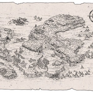 Pirate Island Map. A4 Colouring Page, RPG Map - Etsy