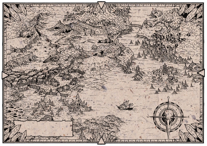 Pyha, Fantasy Map for RPG and Colouring Page. Digital Download - Etsy