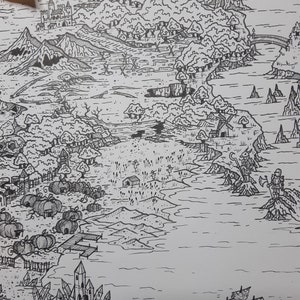 Pyha, Fantasy Map for RPG and Colouring Page. Digital Download - Etsy