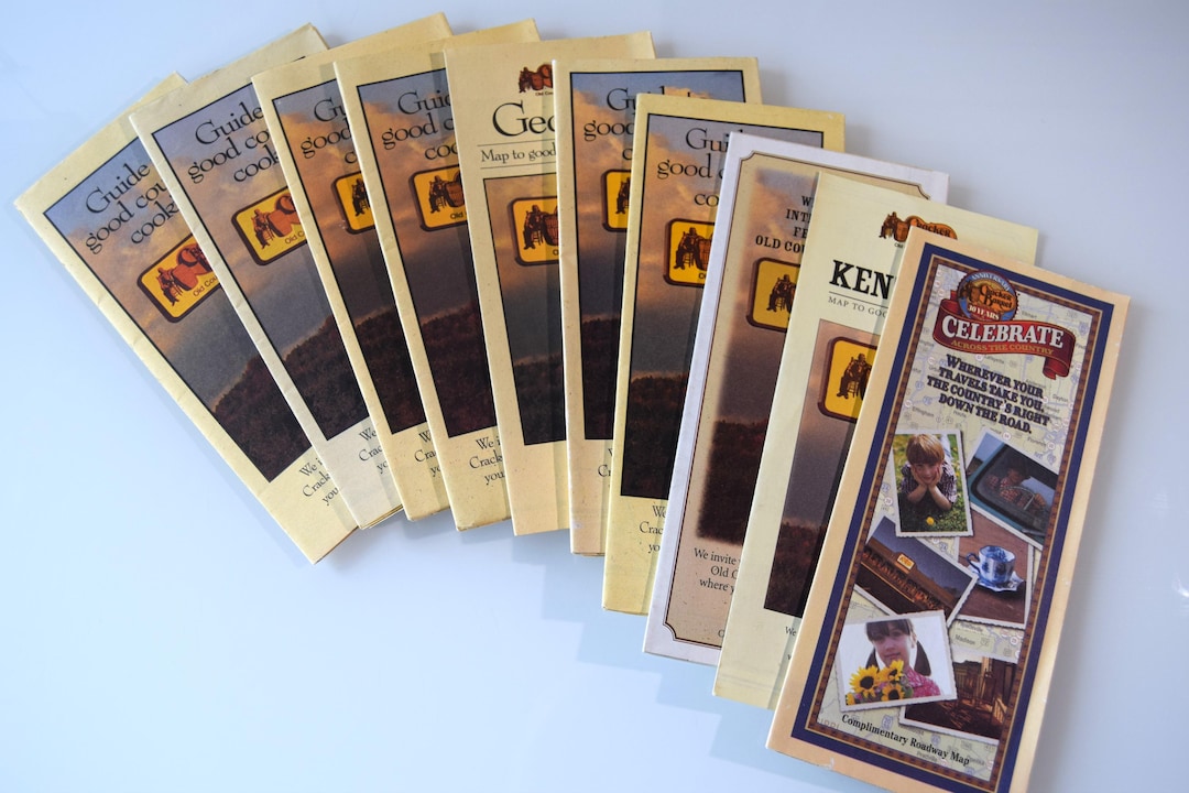 Cracker Barrel Vintage Restaurant Maps 1990-1999 - Lot of 10, Old ...