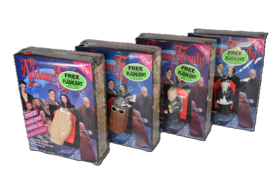 The Addams Family Cereal Set of Four Boxes - Uncle Fester/cousin It/the ...