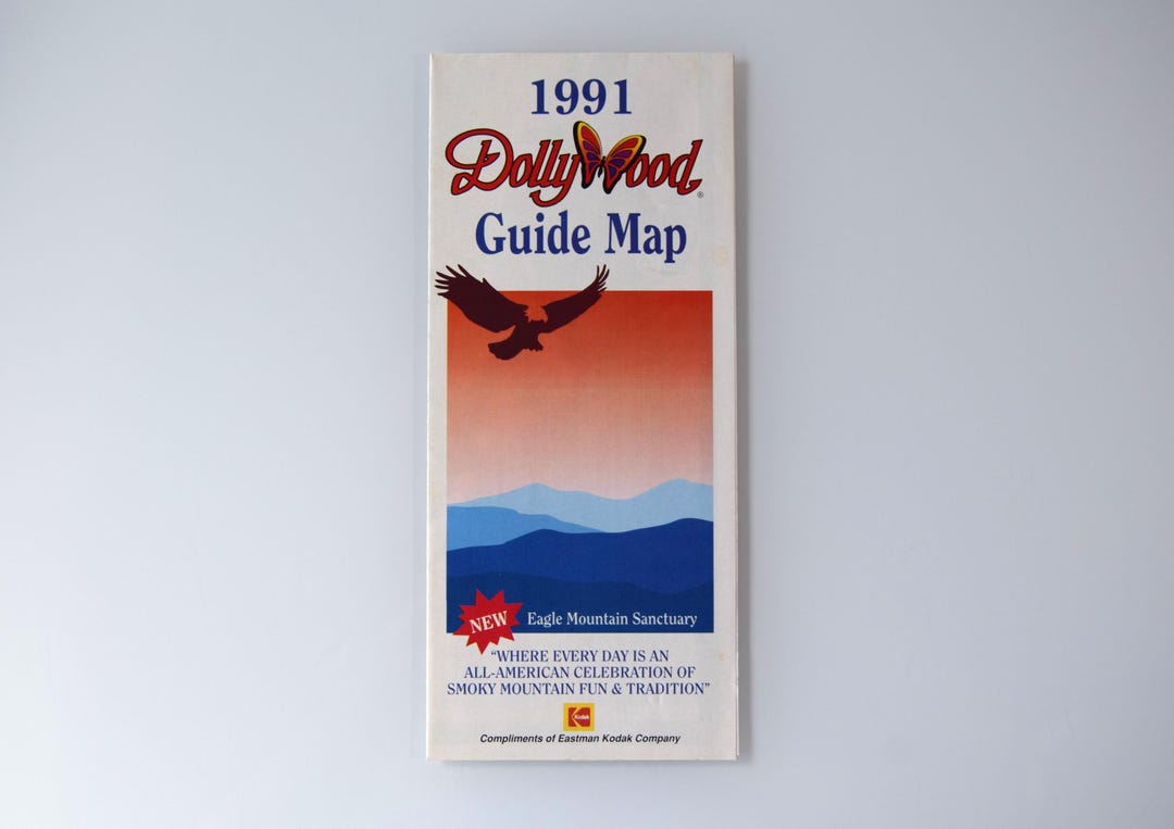 Dollywood Vintage Guide Map 1991 - Theme Park, Dolly Parton, Pigeon ...