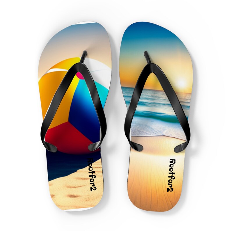 Beach Ball and Beach (rootfor2) Flip Flops - Etsy