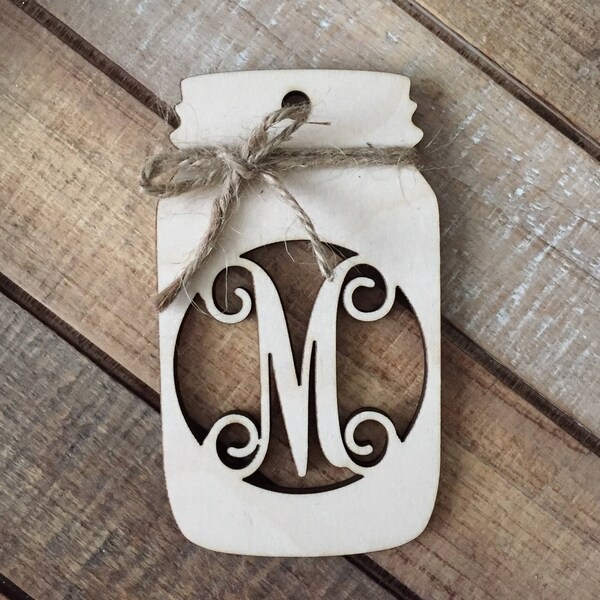 Monogram Mason Jar - Etsy
