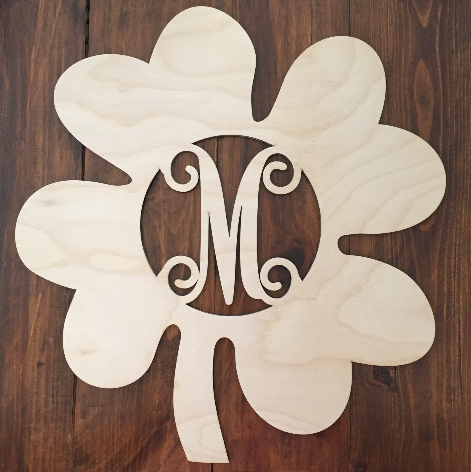 Unfinished Wood Shamrock Monogram Hanger Spring Door Hanger | Etsy