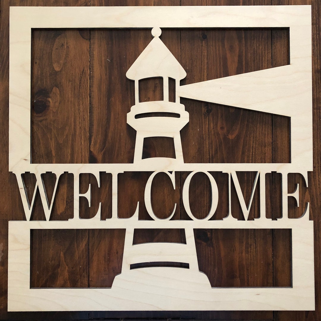 Unfinished Lighthouse Door Hanger Lighthouse Welcome Wreath - Etsy