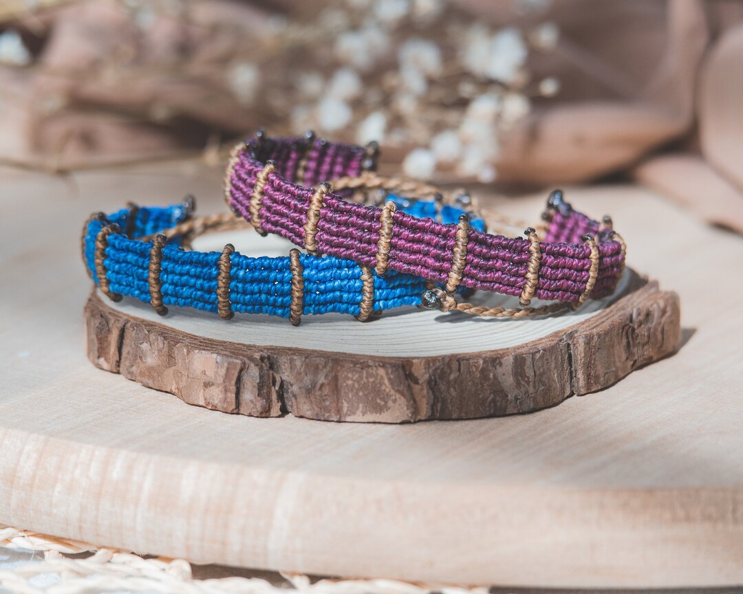 Boho Macrame Friendship Bracelets, Waterproof Wax Thread Bracelet ...