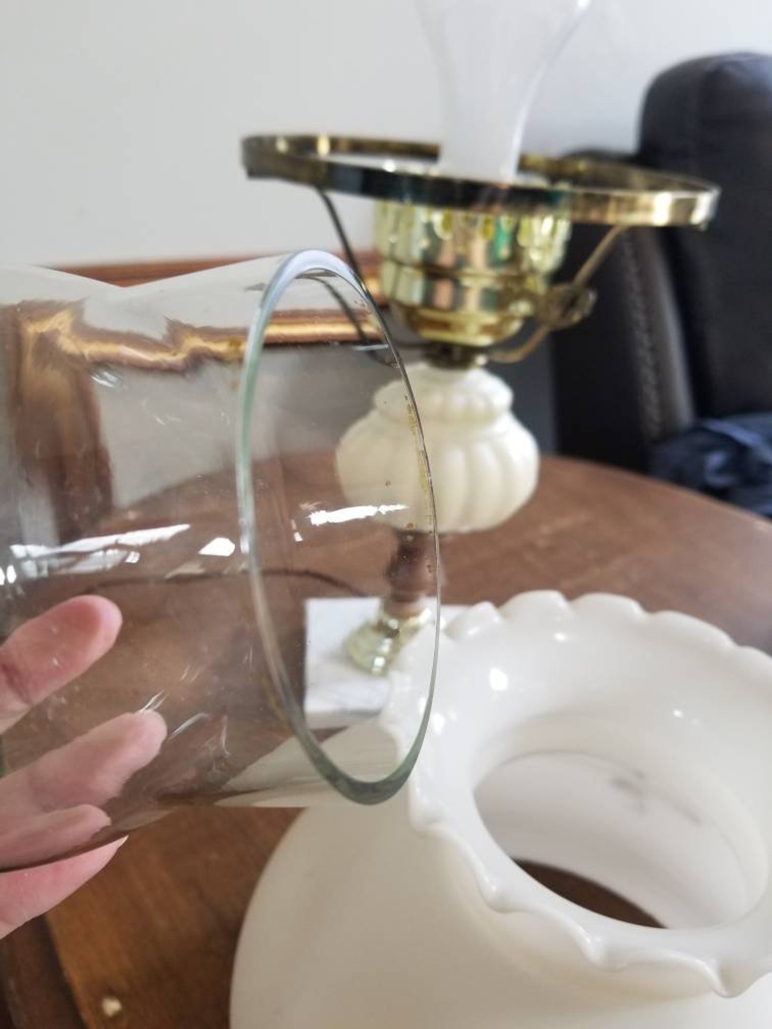 Vintage Electric Hurricane Style Lamp With Leaf Design - Etsy