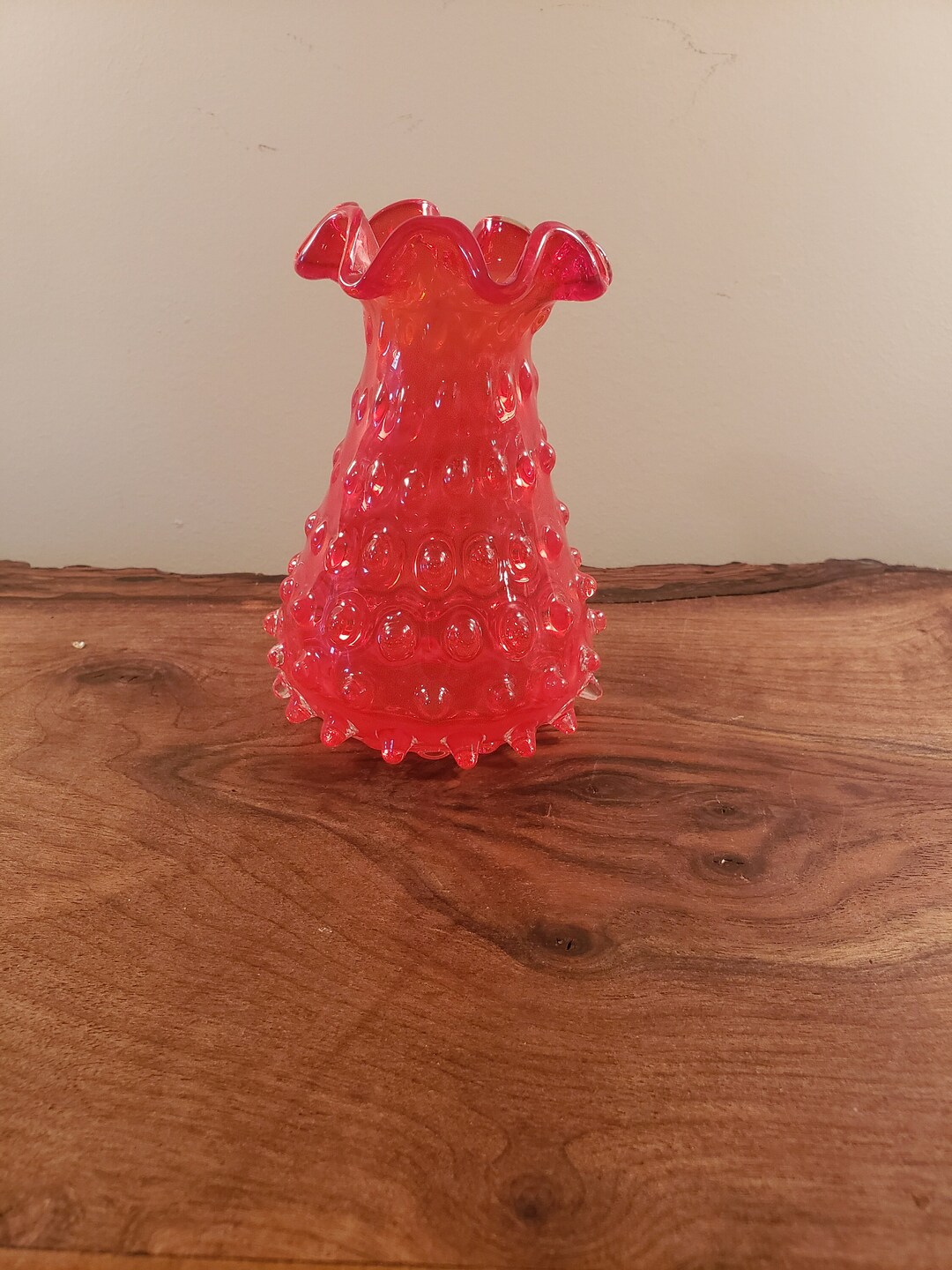 Ruby Red Pointy Hobnail Blown Glass Bud Vase - Etsy