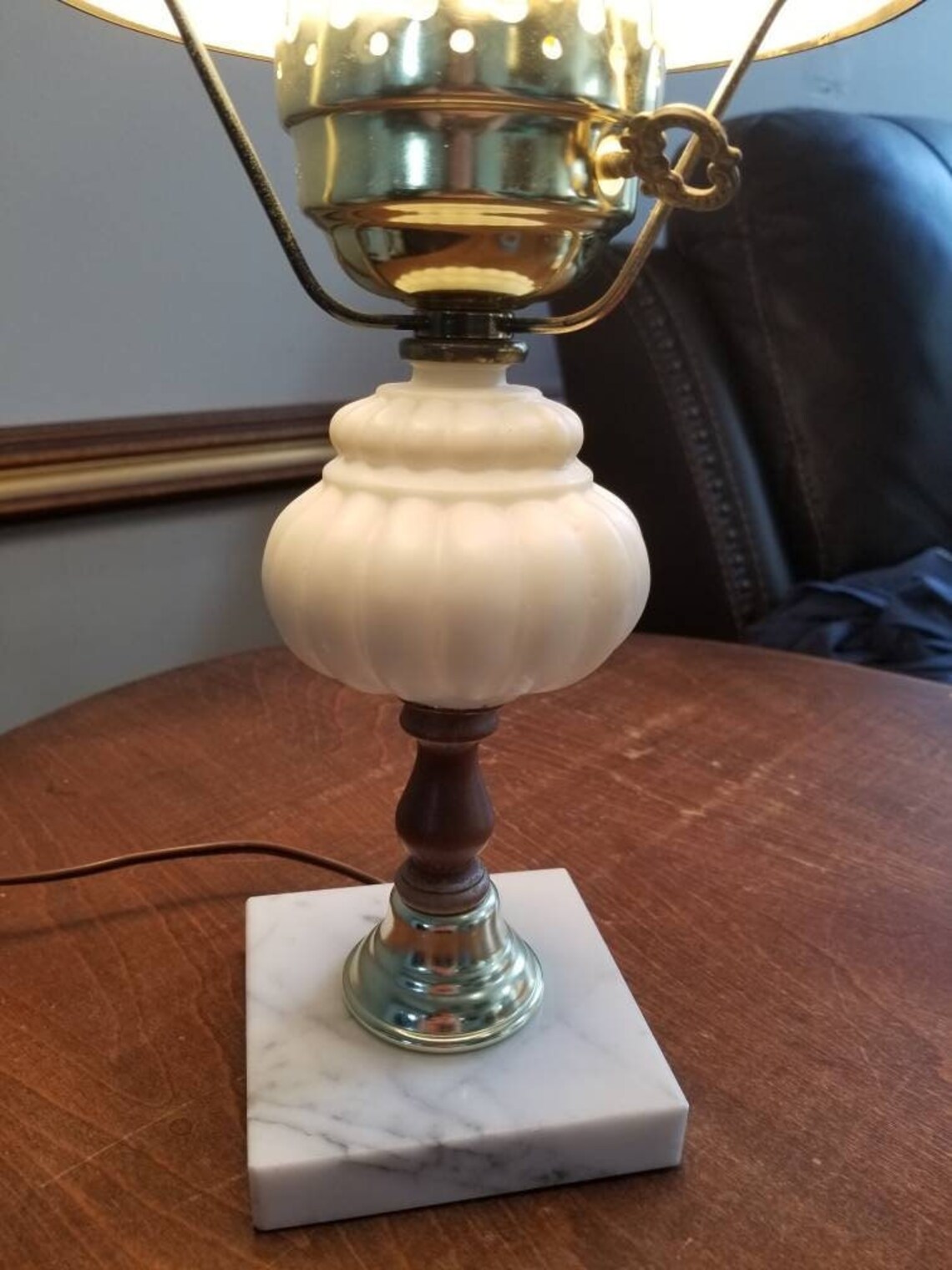 Vintage Electric Hurricane Style Lamp With Leaf Design - Etsy