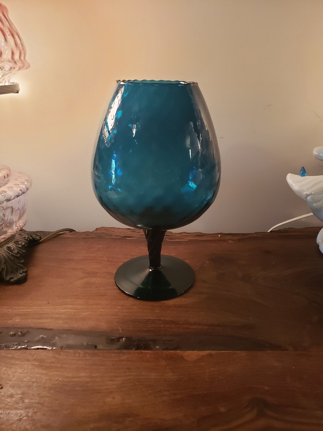 Vintage Empoli Diamond Optic Royal Blue Brandy Snifter - Etsy France