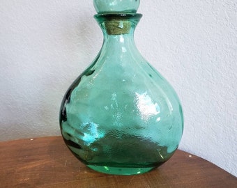 Green Glass Decanter - Etsy
