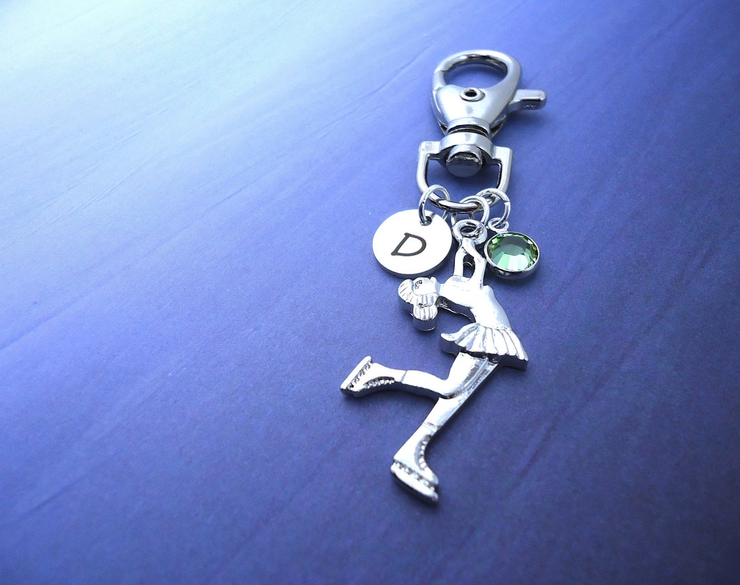 Custom Figure Skating Key Chain Ice Skating Girl, I Love Skating ...