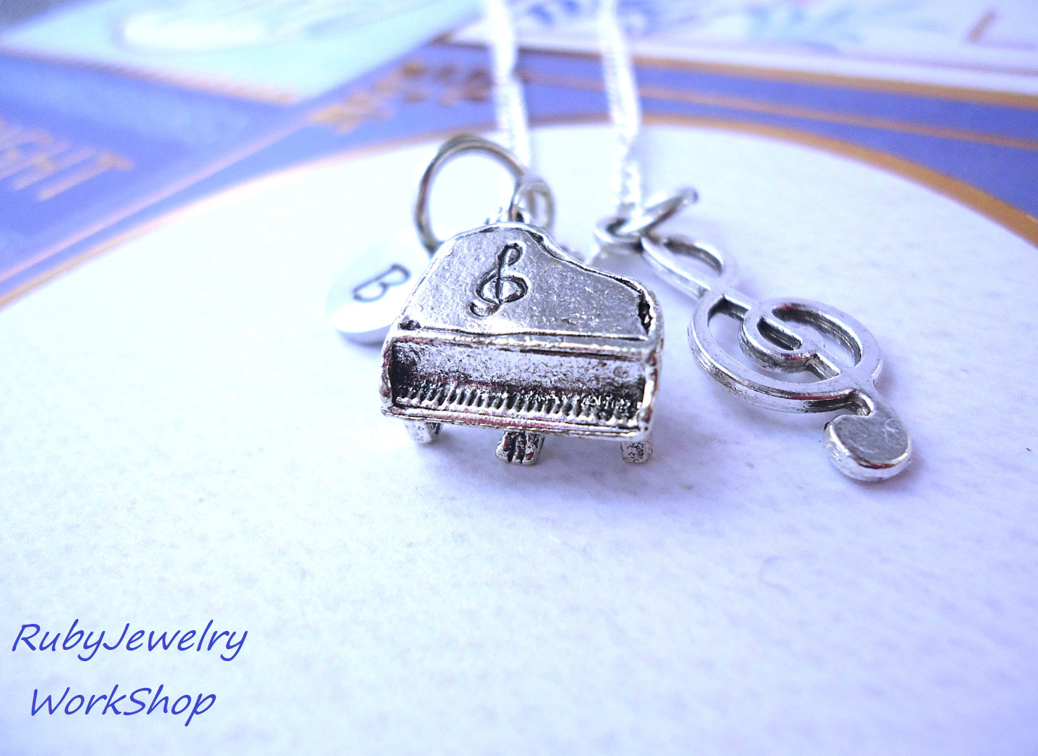 Customize 3D Piano Music Note Chain Necklace-initial | Etsy