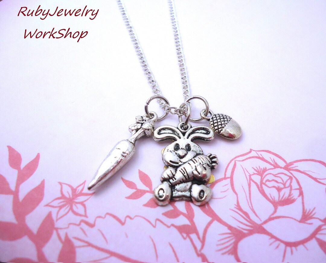 Easter Bunny Chain Necklace Easter Egg, Easter Carrot, Easter Gift ...
