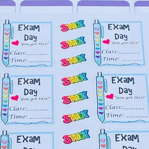 College Exam Day Stickers, College Exam Day Sticker Pack | College ...