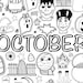 Hand-drawn Fall Coloring Pages, September, October, November, Seasonal ...