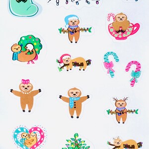 Sloth Christmas Planner Stickers, Sloth Gift, Hand Drawn Christmas ...