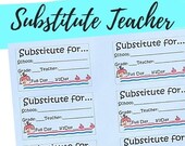 Substitute Teacher Planner Stickers Substitute Teacher - Etsy