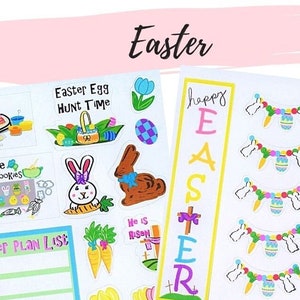 Happy Easter Sticker Pack Easter Stickers Easter Basket - Etsy