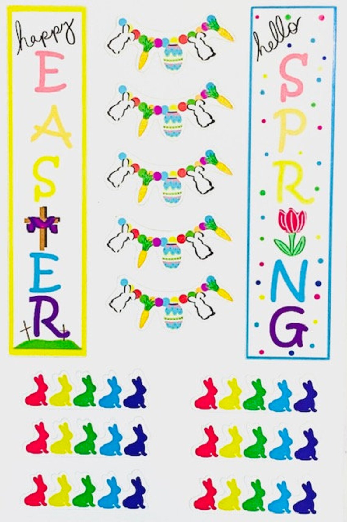 Happy Easter Sticker Pack Easter Stickers Easter Basket | Etsy