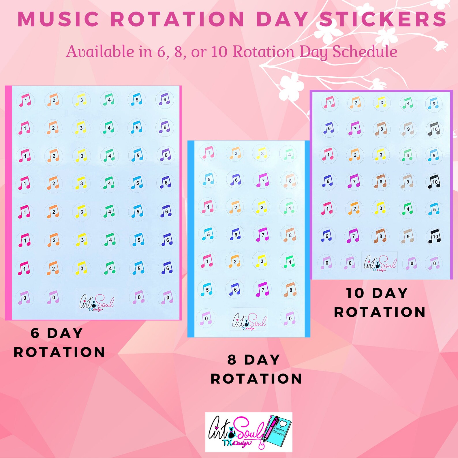 Music Teacher Rotation Schedule Planner Stickers Music | Etsy