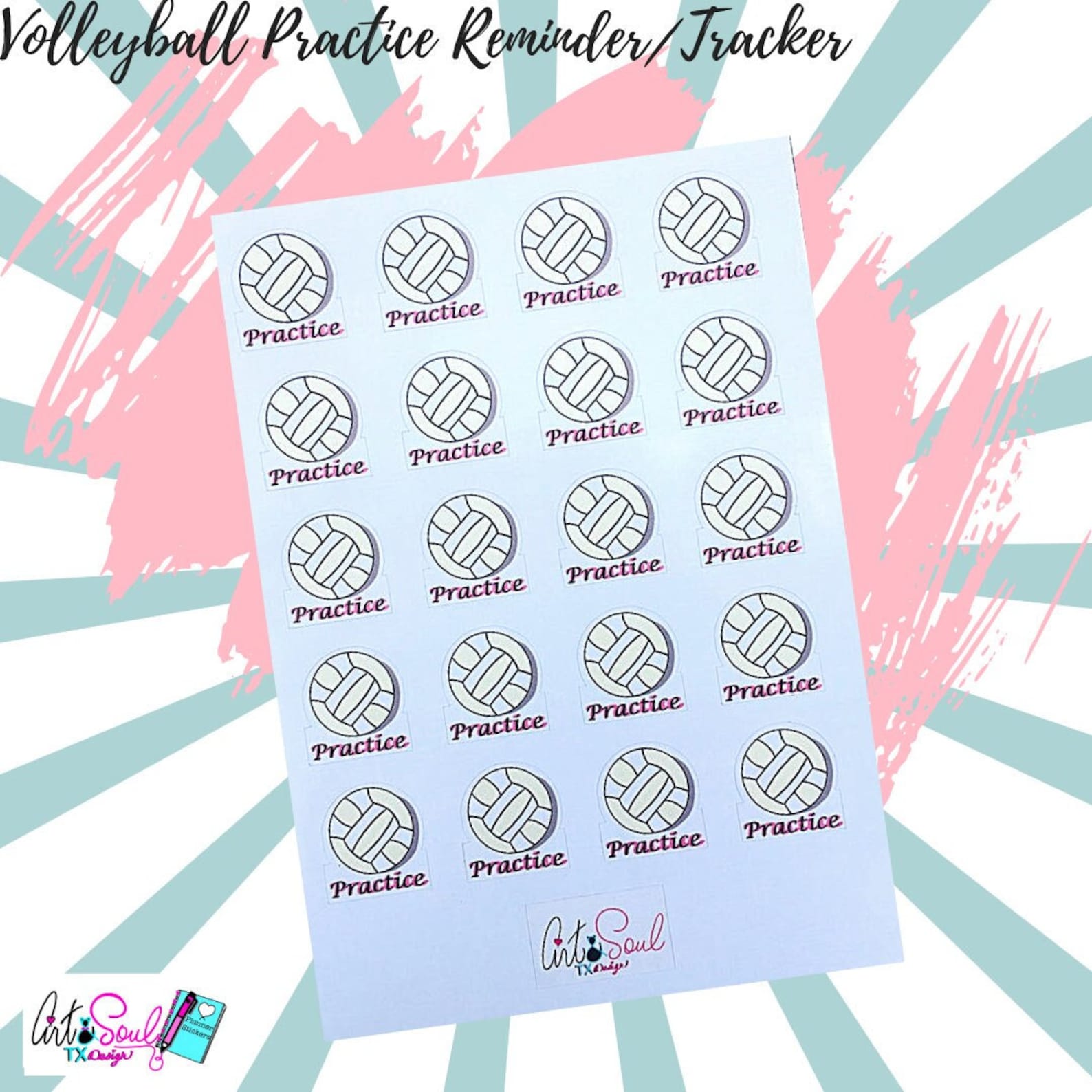 Volleyball Practice Planner Stickers Volleyball Reminder - Etsy