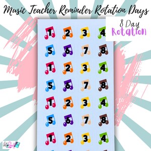 Music Teacher Rotation Schedule Planner Stickers, Music Teacher Tracker ...