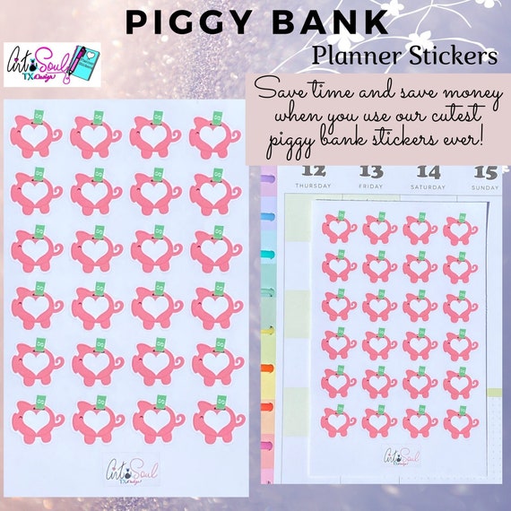 Piggy Bank Planner Stickers Savings Tracker Budget Planner | Etsy
